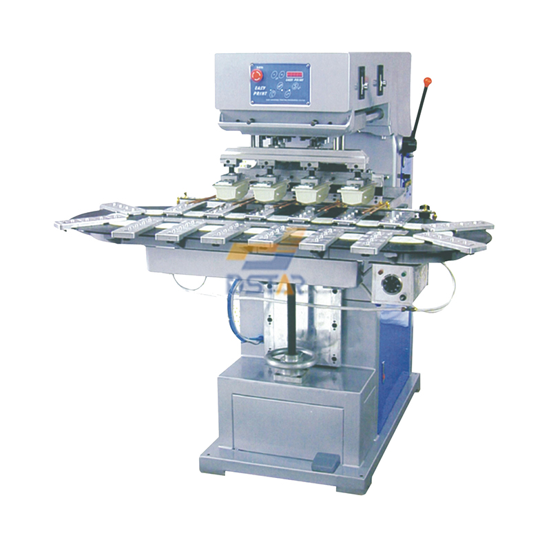 6 color pad printer machine with sliding shuttle and hot air dryer