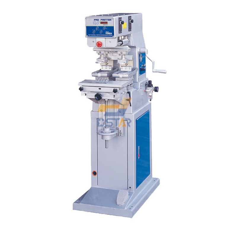 single color pad printing machine with two printing units